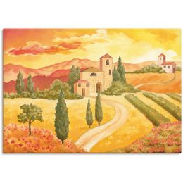 Artland Leinwandbild &raquo;Landschaft VII_gelb&laquo; 1 Stk. tlg. auf Holzrahmen gespannt gelb B/H/T: 80cm x 60cm, Leinwandbild Querformat, 1 Stk.
