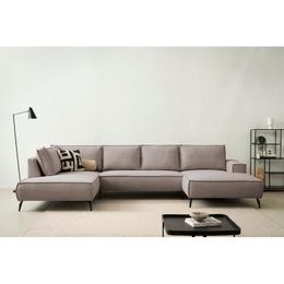 OTTO home Wohnlandschaft &raquo;TVINNU Cord, 354 cm&laquo; Recamiere rechts/links, schwarze Metallf&uuml;&szlig;e, bequeme Sitz-/Liegefl&auml;che B/H/T: 354cm x 83cm x 193cm, 