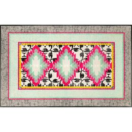 wash+dry by Kleen-Tex Fu&szlig;matte &raquo;Tribal Pop&laquo; rechteckig 7 mm H&ouml;he auch als L&auml;ufer erh&auml;tlich, waschbar und trocknergeeignet bunt Polyamid B : 75cm 1 Stk