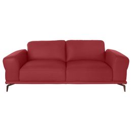 W.Schillig 2,5-Sitzer &raquo;montanaa Designsofa mit erstklassigem Sitzkomfort, Federkern&laquo; mit Metallf&uuml;&szlig;en in Bronze pulverbeschichtet, Breite 212 cm rot B/