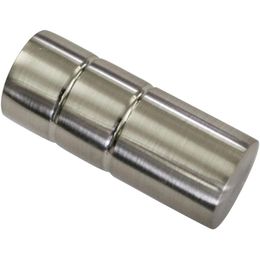 Gardinia Gardinenstangen-Endst&uuml;ck &raquo;Zylinder&laquo; Serie Gardinenstangen-Set Ally &Oslash; 19 mm silber 2 Stk.