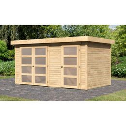 Karibu Gartenhaus &raquo;M&uuml;hlentrup 1&laquo; beige Holzwerkstoff ohne Fu&szlig;boden, ohne Dacheindeckung