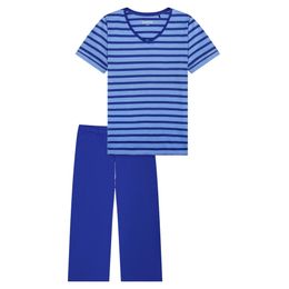 Schiesser Pyjama 'Casual Essentials' Damen Gr&ouml;&szlig;e XXL royalblau / dunkelblau Sommerkleid