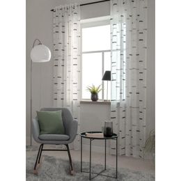 HOMING Gardine &raquo;Justin&laquo; verdeckte Schlaufen 1 Stk. tlg. Fertigschal schwarz Polyester 245cm, verdeckte Schlaufen, 140cm