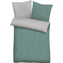 Biberna Wendebettw&auml;sche &raquo;HERMAL Melange Flanell uni, kuschelig weich&laquo; 2 Stk. Flanell in Melangeoptik, Winterbettw&auml;sche, Made in Germany braun Flanell, 