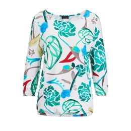 Goldner Shirt Damen Gr&ouml;&szlig;e M dunkelbeige / azur / petrol / wei&szlig;