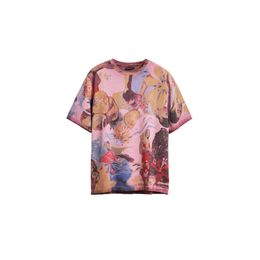 Desigual Shirt male size XL Light blue / Light brown / Light pink / Red