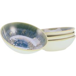 Creatable M&uuml;slischale &raquo;Yuki&laquo; 4 Stk. aus Steinzeug Reaktiv-Digitaldruck, jedes St&uuml;ck ein Unikat, &Oslash; 17 cm gr&uuml;n Steinzeug &Oslash; 17cm
