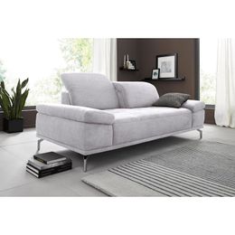 OTTO home 3-Sitzer &raquo;Caluna&laquo; mit Sitztiefen- und Kopfteilverstellung silber Luxus-Microfaser Vintageoptik (100% Polyester);Flachgewebe Mura: (100% 