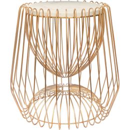 Kayoom Beistelltisch &raquo;Malibu 225, Beistelltisch mit edler Marmorplatte&laquo; 1 Stk. tlg. &oslash;-Marmorplatte: 33,5 cm, angesagtes Metalldesign, pflegeleicht wei&szlig; Eisen