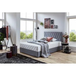 ATLANTIC HOME COLLECTION Boxbett &raquo;"Benita", inkl. Bettkasten&laquo; erh&auml;ltlich in verschiedenen Gr&ouml;&szlig;en, inkl. Taschen-Federkernmatratze grau Bezug Bett: 100