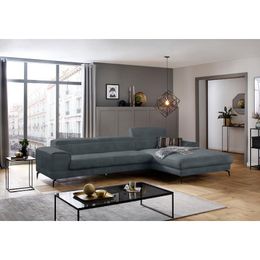 W.Schillig Ecksofa &raquo;piedroo, Designsofa mit tollem Sitzkomfort, bequem, L-Form&laquo; Kopfteilverstellung, wahlweise mit Sitztiefenverstellung, Breite 343cm