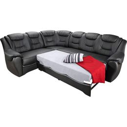 Sit & More sit&more Ecksofa &raquo;Bellevue L-Form&laquo; wahlweise mit Schlaffunktion schwarz PRIMABELLE-Microfaser (100% Polyester);SOFTLUX -Kunstleder;Luxus-NaturLEDER B/