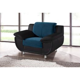 Trendmanufaktur Sessel &raquo;Rondo 3, Loungesessel, Breite 121cm&laquo; wahlweise mit komfortablem Federkern, mit extra breiten Armlehnen schwarz Luxus-