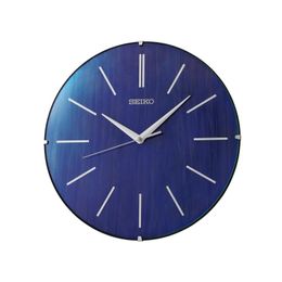 Seiko Unisex Wanduhr Quarzuhr, durchlaufende Sekunde, B&uuml;ro, K&uuml;che, Esszimmer, Wohnzimmer blau &Oslash; 30,1cm