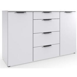wimex Kombikommode &raquo;Level by fresh to go&laquo; 2-t&uuml;rig mit 4 Schubladen, soft-close Funktion, 135cm breit, 84cm hoch wei&szlig; Holzwerkstoff B/H/T: 135cm x 84cm x 