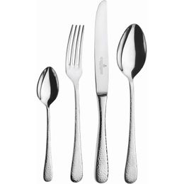 Besteck-Set &raquo;MIA&laquo; Hammerschlag-Optik silber Chromnickelstahl 18/10 24 Stk.