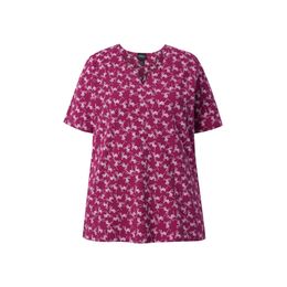 Ulla Popken T-Shirt Damen Gr&ouml;&szlig;e 9XL/10XL rotviolett / wei&szlig;