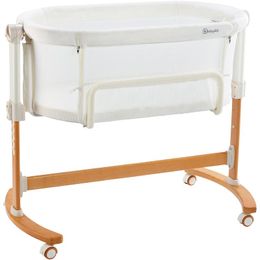 BABYGO Beistellbett &raquo;Amila, beige white&laquo; mit Schaukelfunktion beige Kunststoff, Massivholz Liegefl&auml;che B/L: 55cm x 103cm, kein H&auml;rtegrad