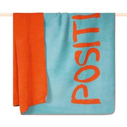 Pad Wohndecke &raquo;Positivity&laquo; Made in Europe, Wendefunktion, Uni Farben, mit Schriftzug, 150x200 cm bunt Obermaterial: 60% Baumwolle, 40% Polyacryl B/L: 