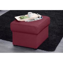 Sit & More sit&more Hocker &raquo;Bansin&laquo; rot Luxus-Microfaser ALTARA NUBUCK (100% Polyester);SOFTLUX -Kunstleder;NaturLEDER (echtes Rindsleder)/Korpus SOFTLUX -