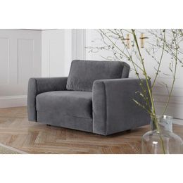 OTTO home Sessel &raquo;Hobro Loungesessel&laquo; in 3 Bezugsqualit&auml;ten in vielen Farben grau Luxus-Microfaser Lederoptik (100% Polyester);Struktur grob (100% 