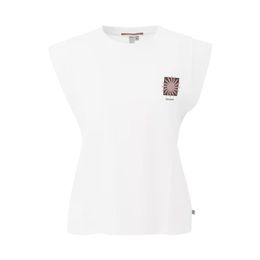 QS T-Shirt Damen Gr&ouml;&szlig;e L schoko / altrosa / wei&szlig;