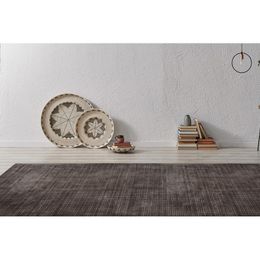 Padiro Teppich &raquo;Bridget 125&laquo; rechteckig 10 mm H&ouml;he Kurzflor, Hoch-Tief-Struktur mit Vintage Look braun Viskose B : 160cm 1 Stk., 10mm, L: 230cm