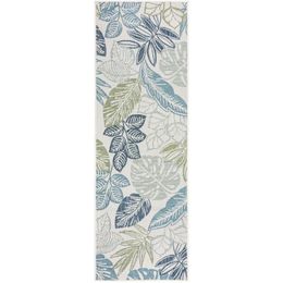 FLAIR RUGS Teppich &raquo;Bella Leaf&laquo; rechteckig 4 mm H&ouml;he Bella Leaf Indoor & Outdoor-Teppich blau Polypropylen B : 80cm 1 Stk., 4mm, L: 230cm