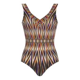 Sunflair Badeanzug 'Bronze Glow' Damen Gr&ouml;&szlig;e XXL braun / goldgelb / lila / schwarz