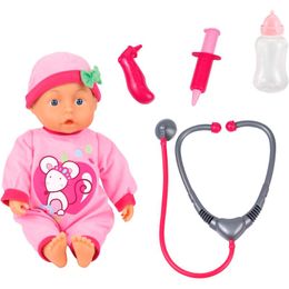 BAYER Babypuppe &raquo;Doktorpuppe&laquo; mit Funktion rosa Einheitsgr&ouml;&szlig;e Babypuppe
