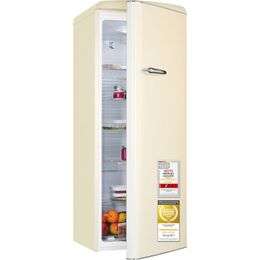 Exquisit K&uuml;hlschrank &raquo;RKS325-V-H-160C magnolienweiss&laquo; 146,5 cm hoch 54,5 cm breit LED-Beleuchtung, verstellbare Glasb&ouml;den, Retro-Design &Uuml;bersichtliche