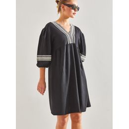 Bianco Lucci Kleid Damen Gr&ouml;&szlig;e 40 schwarz / wei&szlig; Sommerkleid