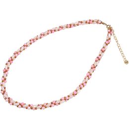 Firetti Damen Perlenkette &raquo;Schmuck Geschenk Messing Halsschmuck Halskette&laquo; Made in Germany - mit Perlmutt rosa Messing, L: 50 B: 8mm
