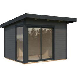 Palmako Gartenhaus &raquo;Andrea Slide Plus&laquo; verschiedene Farben grau Massivholz Fu&szlig;boden im Gartenhaus, ohne Dacheindeckung