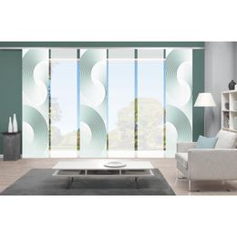 Vision Schiebegardine &raquo;BEXON&laquo; Paneelwagen 6 Stk. tlg. SET,SCHIEBEVORHANG,BAMBUS,DIGITALDRUCK blau Polyester 260cm, Paneelwagen, 60cm