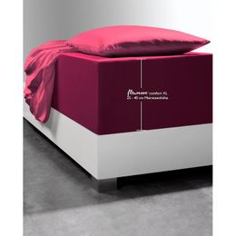 Fleuresse Spannbettlaken &raquo;Comfort XL&laquo; Mako-Jersey, f&uuml;r Matratzen bis 40 cm H&ouml;he, Bettlaken, Spannbetttuch lila Mako-Jersey, Obermaterial: 96% 
