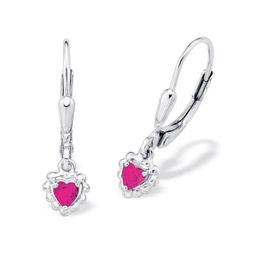 Amor Damen Paar Ohrh&auml;nger &raquo;2021183&laquo; mit Zirkonia (synth.) pink 5mm, Silber 925 (Sterlingsilber)