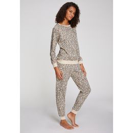 Vivance Dreams By Lascana Damen Vivance Dreams by Lascana Pyjama Set, 2 tlg. mit sch&ouml;nem Animalprint schwarz 48/50