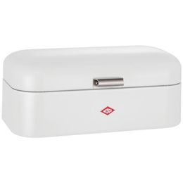Wesco Brotkasten &raquo;Grandy - Brotdose&laquo; L&uuml;ftungsl&ouml;cher auf der R&uuml;ckseite, Metallschaniere wei&szlig; Stahlblech B/H/L: 25,5cm x 16,5cm x 41cm