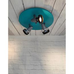 Niermann Deckenstrahler &raquo;Strahler, Kinderlampe&laquo; GU10 1 Stk. 3 verstellbare Spots, Kinderzimmer blau 3, &Oslash; 35cm H: 15cm, 1 Stk.