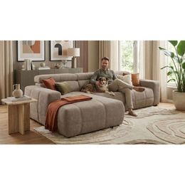 OTTO home Ecksofa &raquo;Ballerup 235 x 175 cm, auch mit verstellbarer Sitztiefe&laquo; Kopfteile & Sitztiefe verstellbar, Pet Friendly Bezug, L-Form beige 100% 