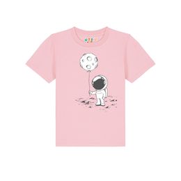 watabout.kids Shirt 'Kleiner Astronaut mit Luftballon' boy size 110/116 Light grey / Rose / Black / White