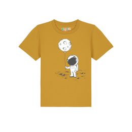 watabout.kids Shirt 'Kleiner Astronaut mit Luftballon' boy size 110/116 Ochre / Grey / White