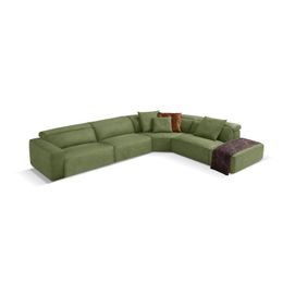 Egoitaliano Ecksofa &raquo;Beverly, extravangantes Designsofa mit erstklassigem Sitzkomfort&laquo; wahlweise mit elektrischer Relaxfunktion, Kopfteilverstellung gr&uuml;n B/H/T: 