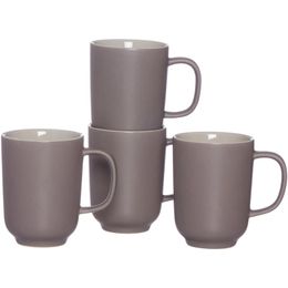 Ritzenhoff & Breker Becher &raquo;Jasper&laquo; 4-teilig grau Steinzeug 10cm, 285ml, 4 Stk.