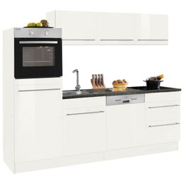 Optifit K&uuml;che &raquo;Bern&laquo; Breite 240 cm, ohne E-Ger&auml;te, St&auml;rke der Arbeitsplatte w&auml;hlbar grau B/H/T: 240cm x 60cm, 38mm Arbeitsplatte