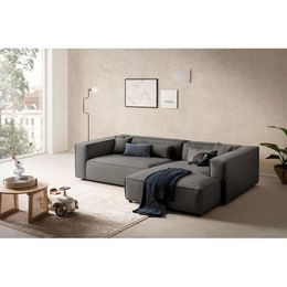 LeGer Home by Lena Gercke Ecksofa &raquo;PIARA XXL Leinenoptik, Big-Sofa, L-Form&laquo; wahlweise Ottomane rechts/links, Kedernaht, extra tiefe Sitzfl&auml;che grau 