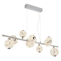 Globo LIGHTING H&auml;ngeleuchte &raquo;VIRINA&laquo; LED-Modul 1 Stk. Warmwei&szlig; H&auml;ngelampe Esszimmer-Leuchte Esstischleuchte Wohnzimmer silber H: 120cm, 1 Stk.