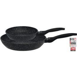 ELO Pfannen-Set &raquo;Granit Passion 2-teilig (20/28 cm)&laquo; Aluminium Set, je 1 Bratpfanne &Oslash; 20/28 cm, 2 tlg. extra raue Oberfl&auml;che mit wei&szlig;en Punkten schwarz 
